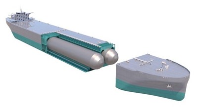 Project for a hydrogen transport ship powered by fuel cells. - zero 2050